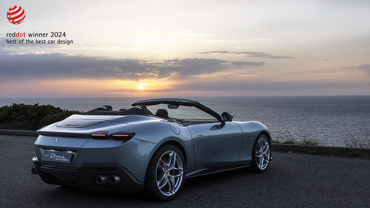The Ferrari Roma Spider wins the 2024 Red Dot: Best of the Best Award