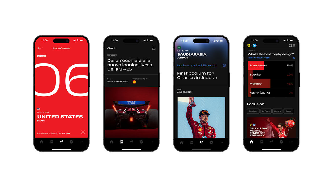 Scuderia Ferrari HP and IBM launch a reimagined Scuderia Ferrari app