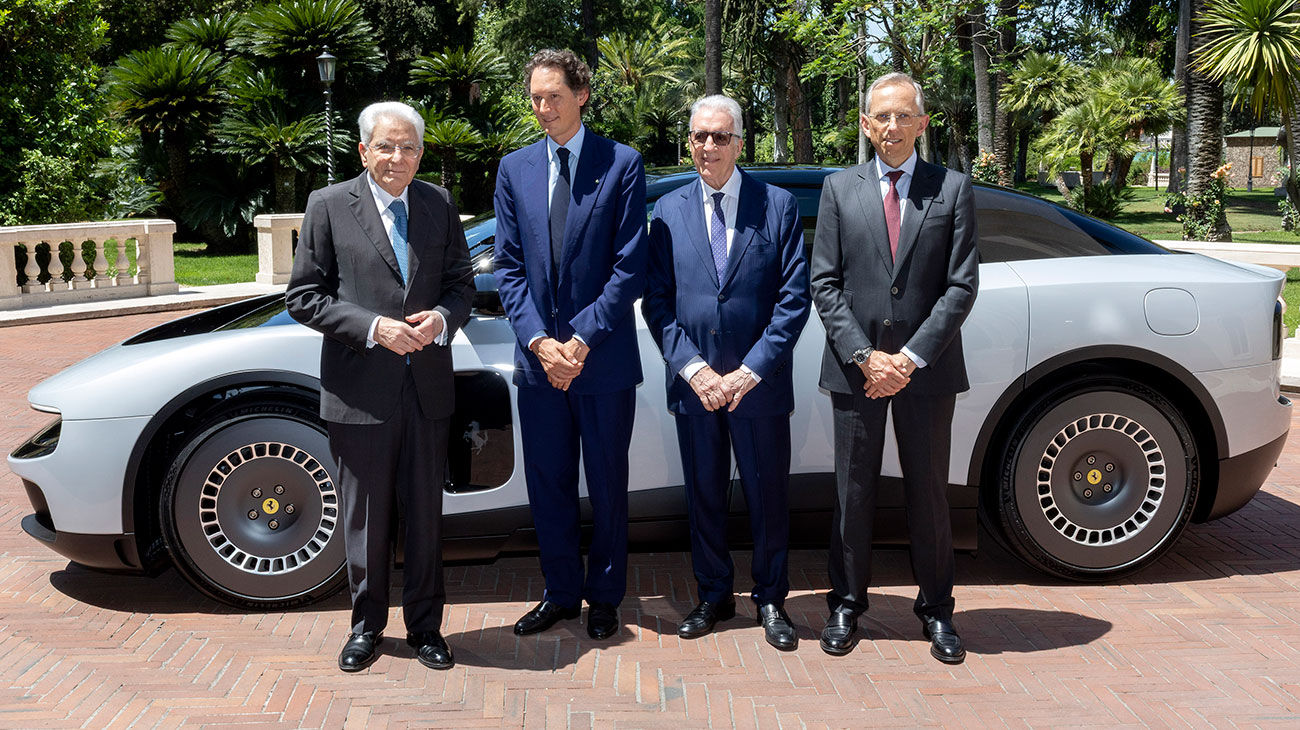 The new Ferrari Luce unveiled to President Mattarella